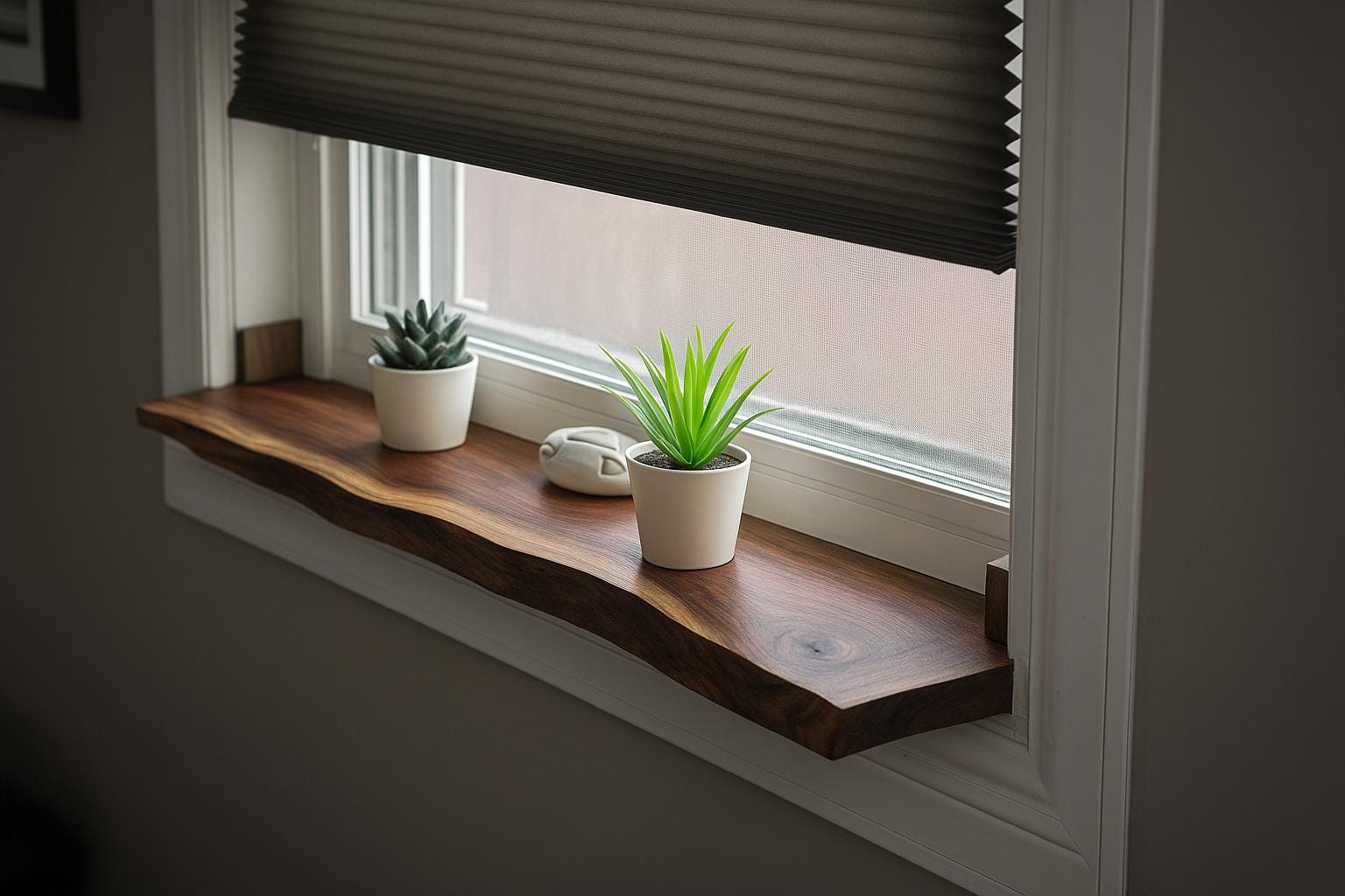 Wood Walnut Live Edge Window Sill Shelf – Stumps Custom Wood